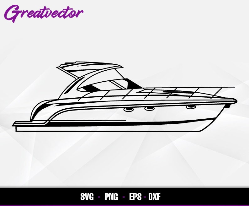 Performance Cruiser Boat L EPS - SVG - PNG - Dxf L Vector Art - Etsy