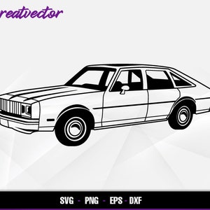 Oldsmobile Cutlass Saloon Fastback 4 Doors L EPS - SVG - PNG - Dxf L ...
