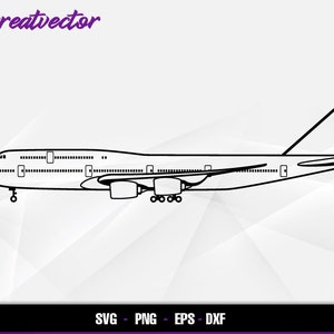 747 400 Side View L EPS - SVG - PNG - Dxf L Vector Art - Etsy