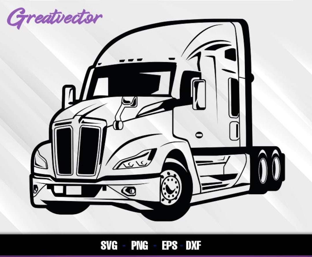 Kenw T680 2025 Truck Svg Png Eps Dxf | Semi Truck Clipart for Cricut ...