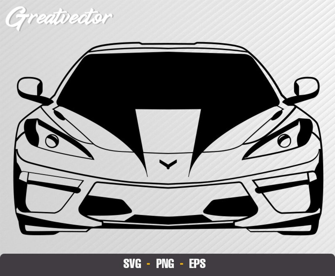 Corvette 2021 Front View - EPS - SVG - PNG - Vector File - Etsy
