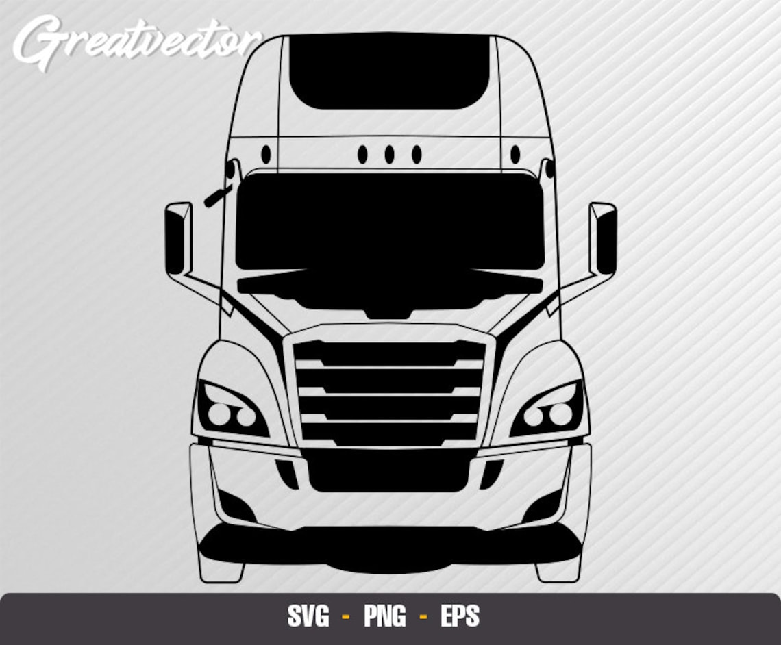 Cascadia Truck Front View EPS SVG PNG Vector File - Etsy