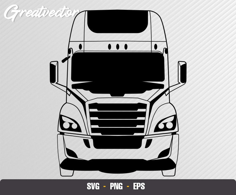 Freightliner cascadia truck front view EPS SVG PNG | Etsy