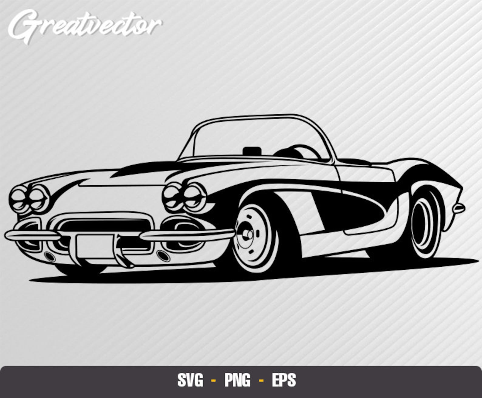 Corvette 1962 EPS SVG PNG Vector File | Etsy
