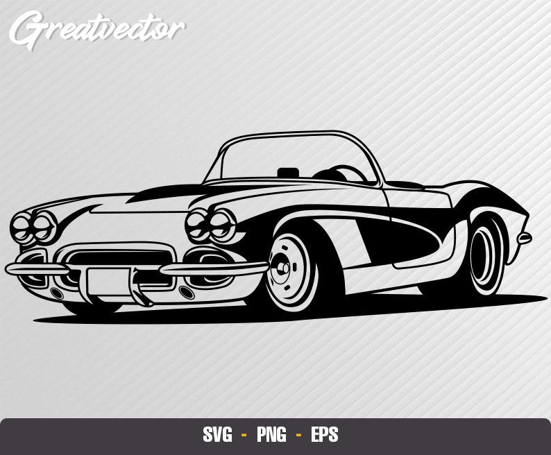Corvette C1 1962 - EPS - SVG - PNG - Vector File - Etsy