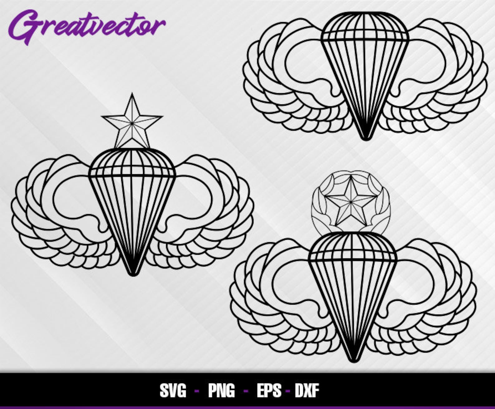 Army's Parachutist Badge - Us Army Airborne - L EPS - SVG - PNG - Dxf L ...