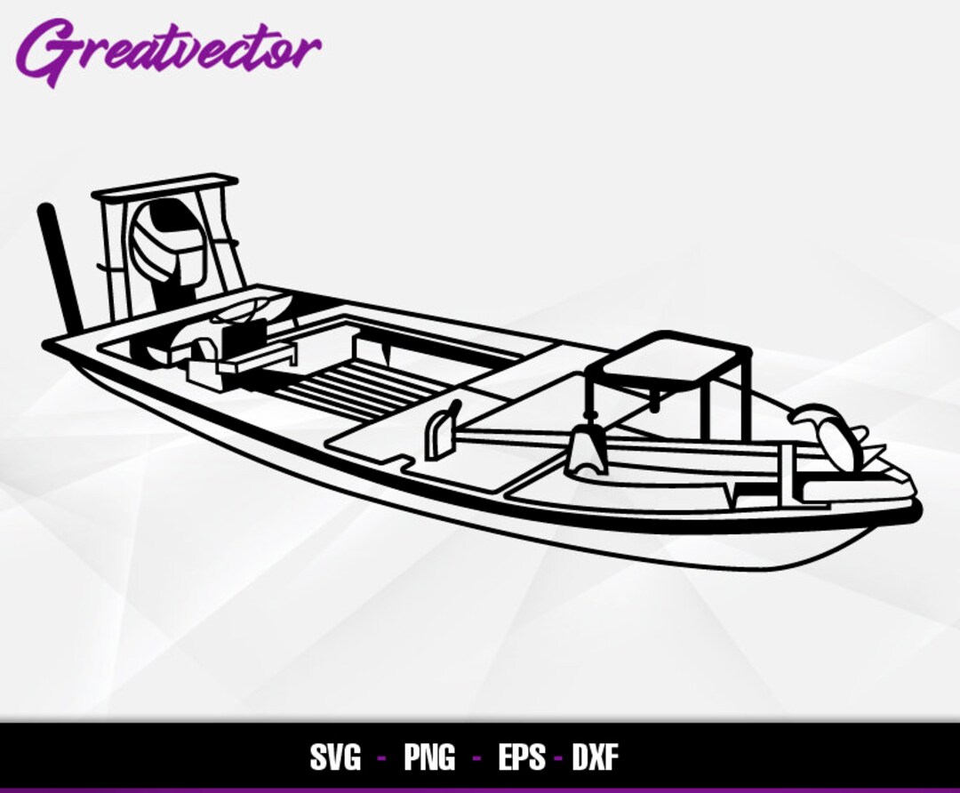 Flat Boat L EPS - SVG - PNG - Dxf L Vector Art - Etsy