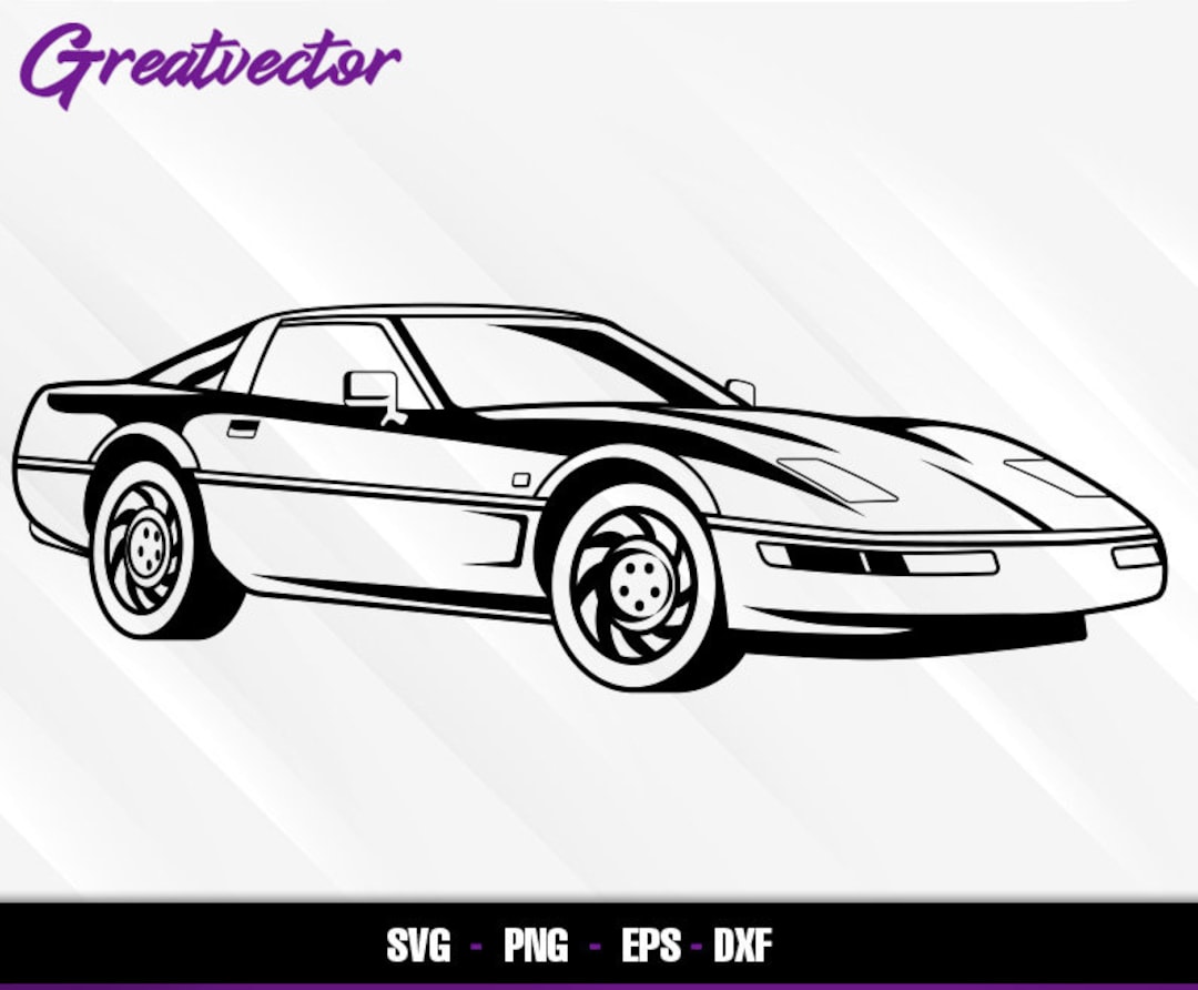 Corvette C4 L EPS - SVG - PNG - Dxf L Vector Art - Etsy