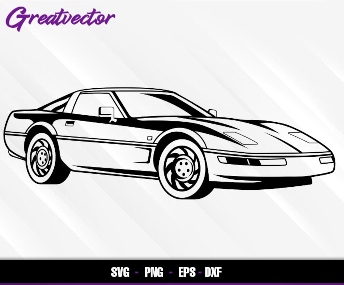 Corvette C4 L EPS - SVG - PNG - Dxf L Vector Art - Etsy