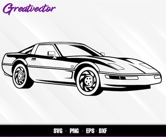 Corvette C4 L EPS SVG PNG Dxf L Vector Art | Etsy