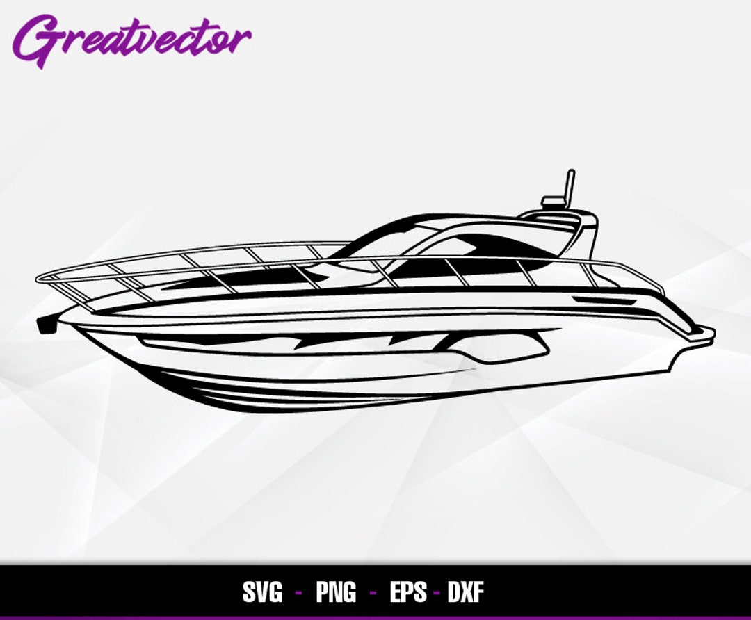 Performance Cruiser Boat L EPS - SVG - PNG - Dxf L Vector Art - Etsy