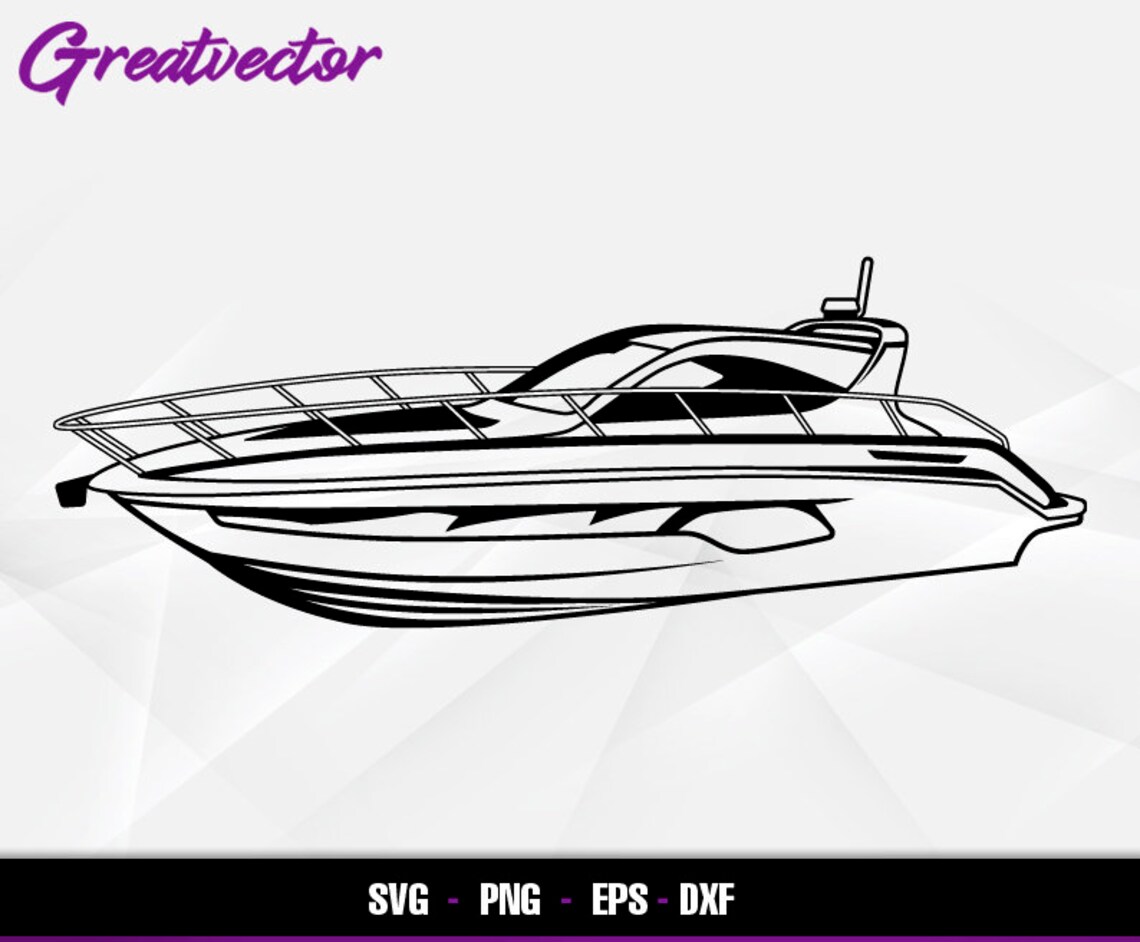 Performance Cruiser Boat L EPS SVG PNG Dxf L Vector Art - Etsy
