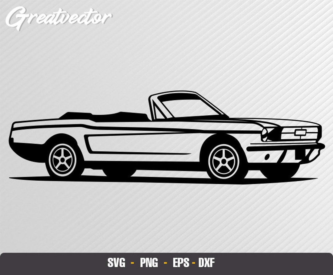 1965 Mustang Convertible EPS SVG DXF Png Vector Art - Etsy
