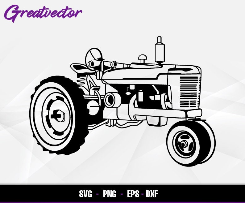 Model M Tractor L EPS - SVG - PNG - Dxf L Vector Art - Etsy