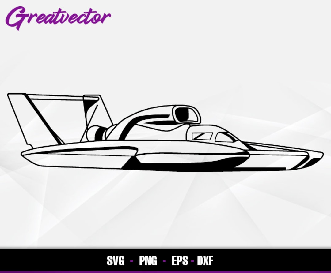 Hydroplane Boat L EPS - SVG - PNG - Dxf L Vector Art - Etsy