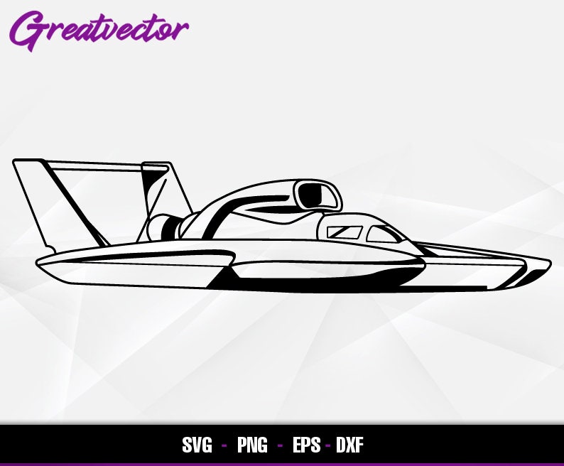 Hydroplane Boat L EPS SVG PNG Dxf L Vector Art - Etsy Australia
