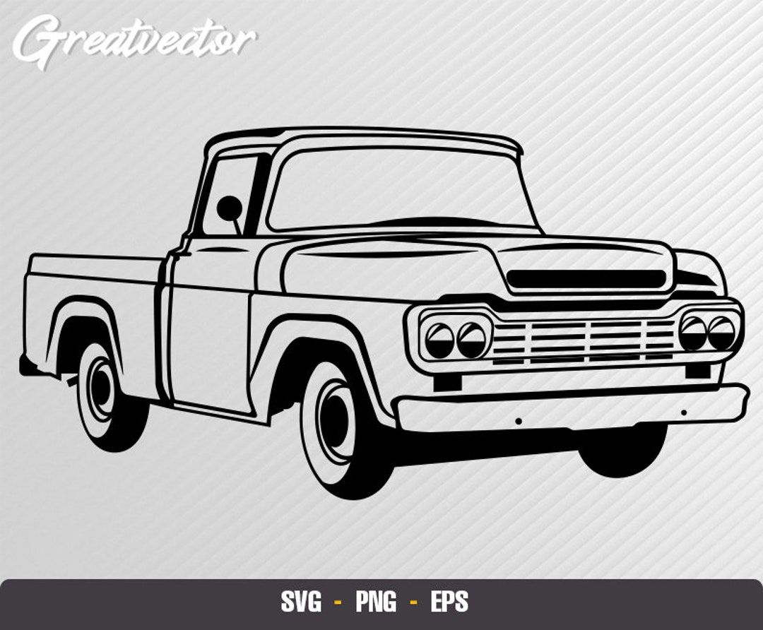 1959 Pickup Truck SUV - F 100 Vector - F150 Pickup - Car Vector - Car ...