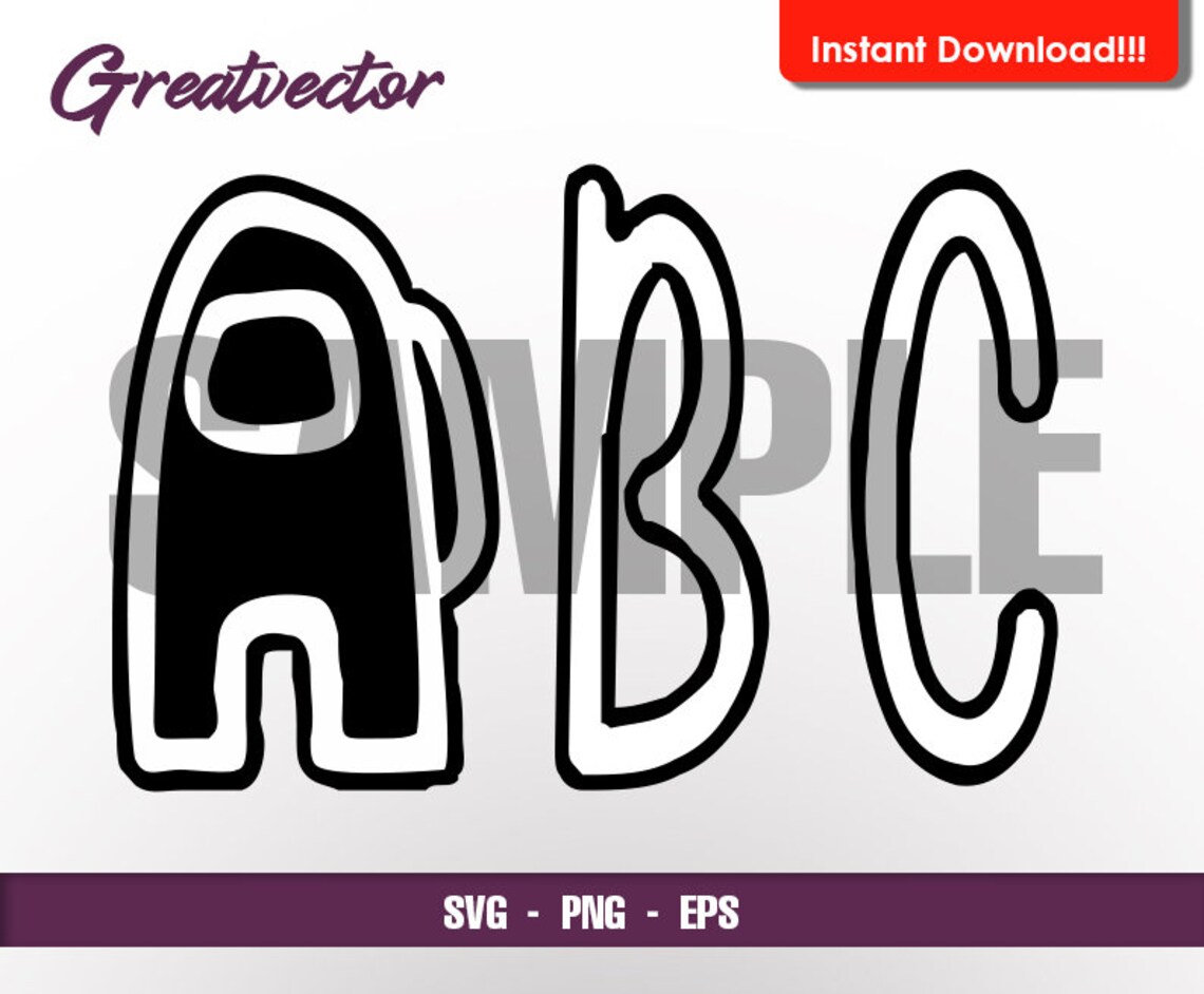 Among us inspired alphabet font A to Z SVG PNG PDF | Etsy