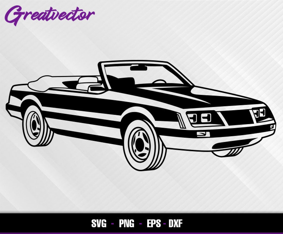 1983 Mustang Convertible L EPS - SVG - PNG - Dxf L Vector Art - Etsy
