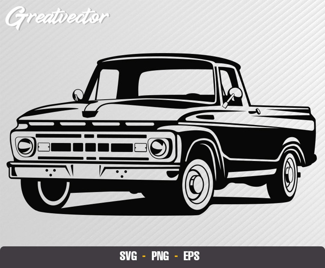 1961 Pickup Truck SUV - F 100 Vector - F150 Pickup - Car Vector - Car ...
