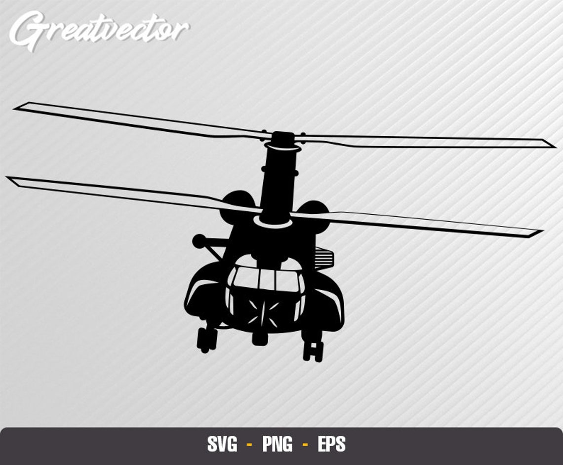 Boeing Ch-47 Chinook EPS SVG PNG Vector File - Etsy
