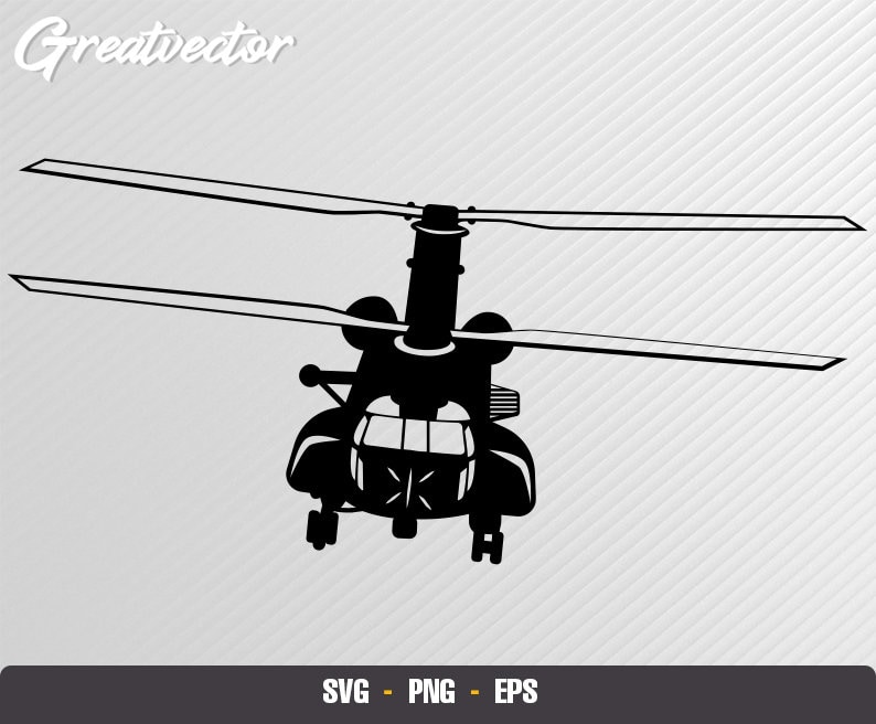 Boeing Ch-47 Chinook EPS SVG PNG Vector File - Etsy