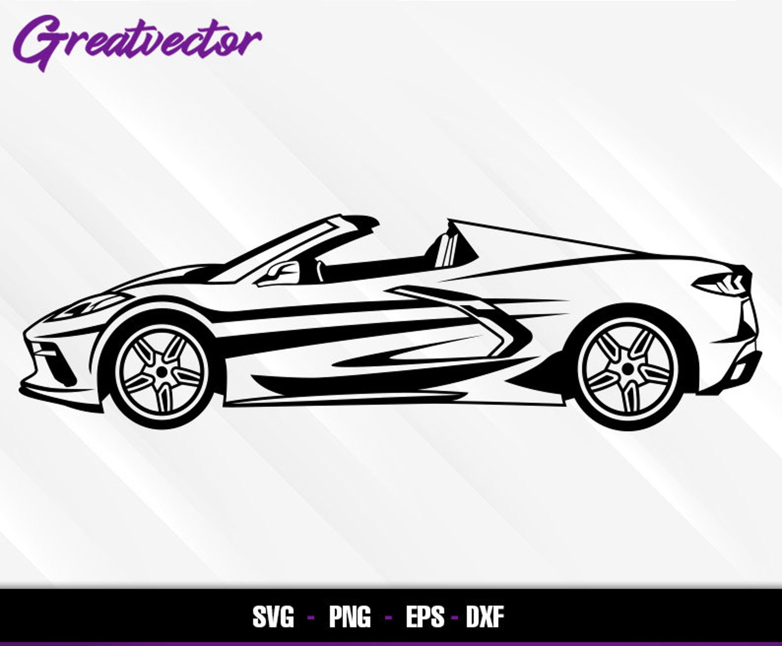 C8 Corvette Convertible Side L EPS - SVG - PNG - Dxf L Vector Art - Etsy