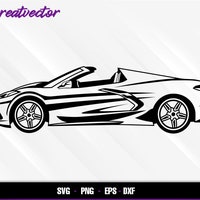Corvette (C8) Silhouette Vector File - Etsy