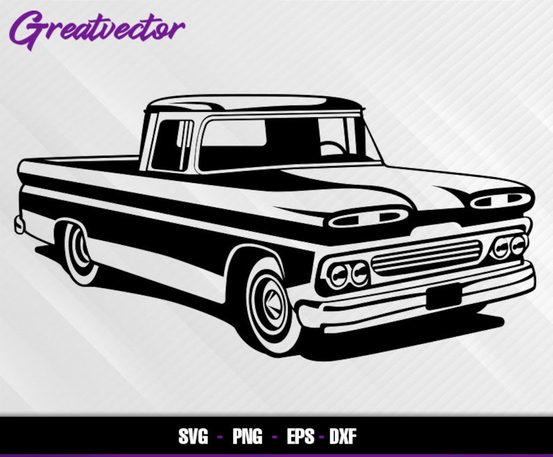 1960 C Custom Fleetside Pickup L EPS - SVG - PNG - Dxf L Vector Art - Etsy