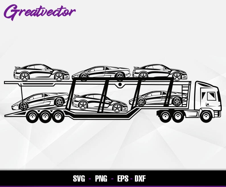 Car Hauler Loaded L EPS - SVG - PNG - Dxf L Vector Art - Etsy Australia