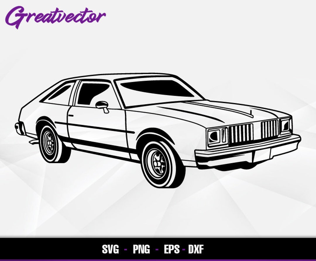 Oldsmobile Cutlass Saloon Fastback 2 Doors L EPS - SVG - PNG - Dxf L ...