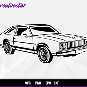 Oldsmobile Cutlass Saloon Fastback 2 Doors L EPS - SVG - PNG - Dxf L ...