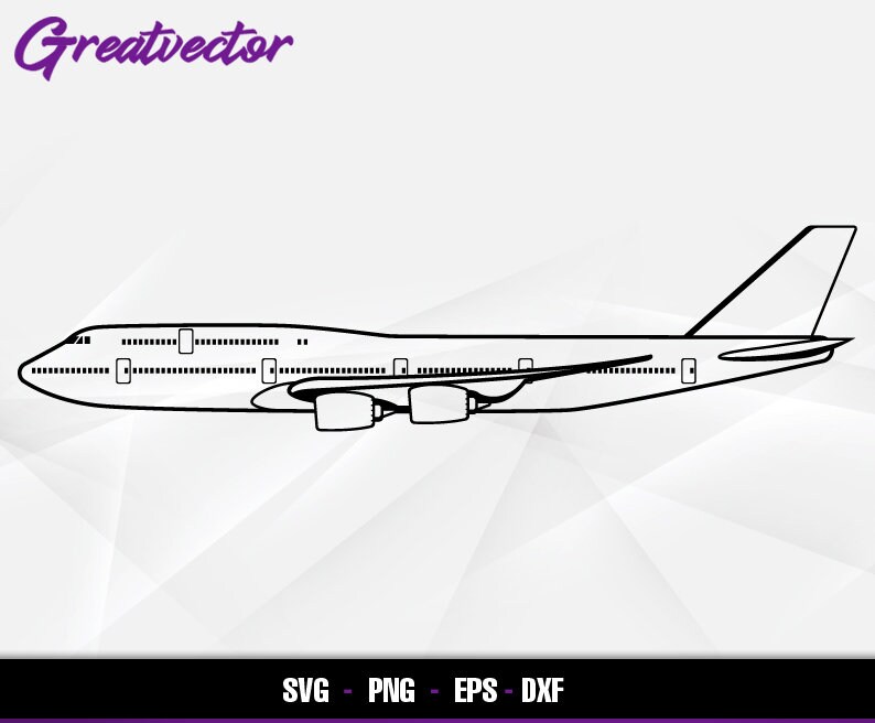 747 400 Side View L EPS SVG PNG Dxf L Vector Art - Etsy