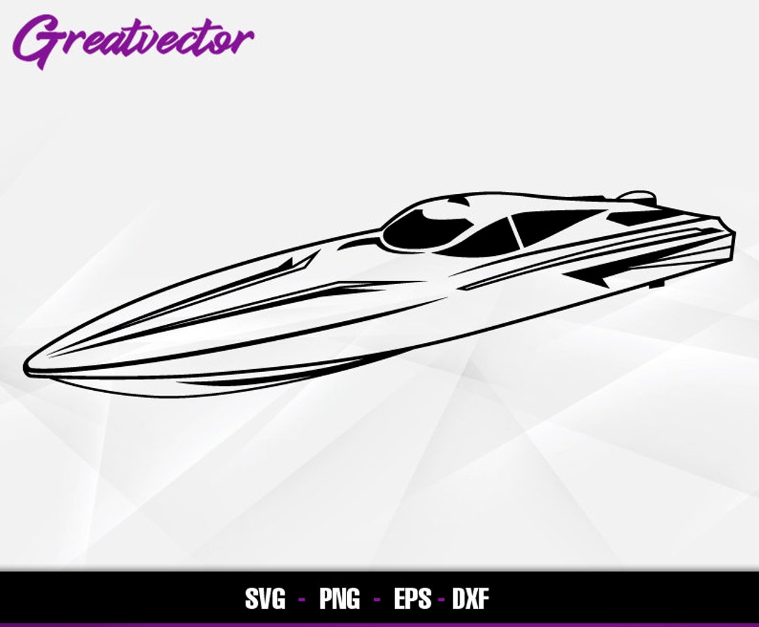 Speed Boat L EPS - SVG - PNG - Dxf L Vector Art - Etsy