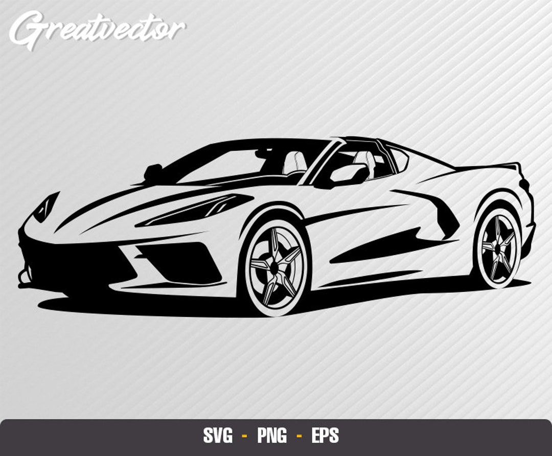 Corvette Convertible C8 2021 - EPS - SVG - PNG - Dxf Vector File - Etsy