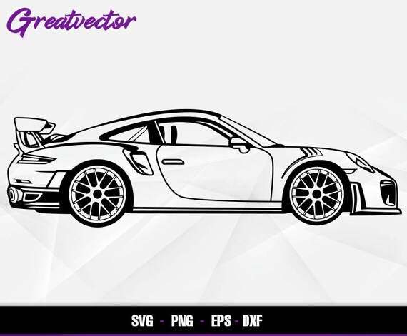 911 Carrera Gt2 Rs L EPS SVG PNG Dxf L Vector Art | Etsy UK