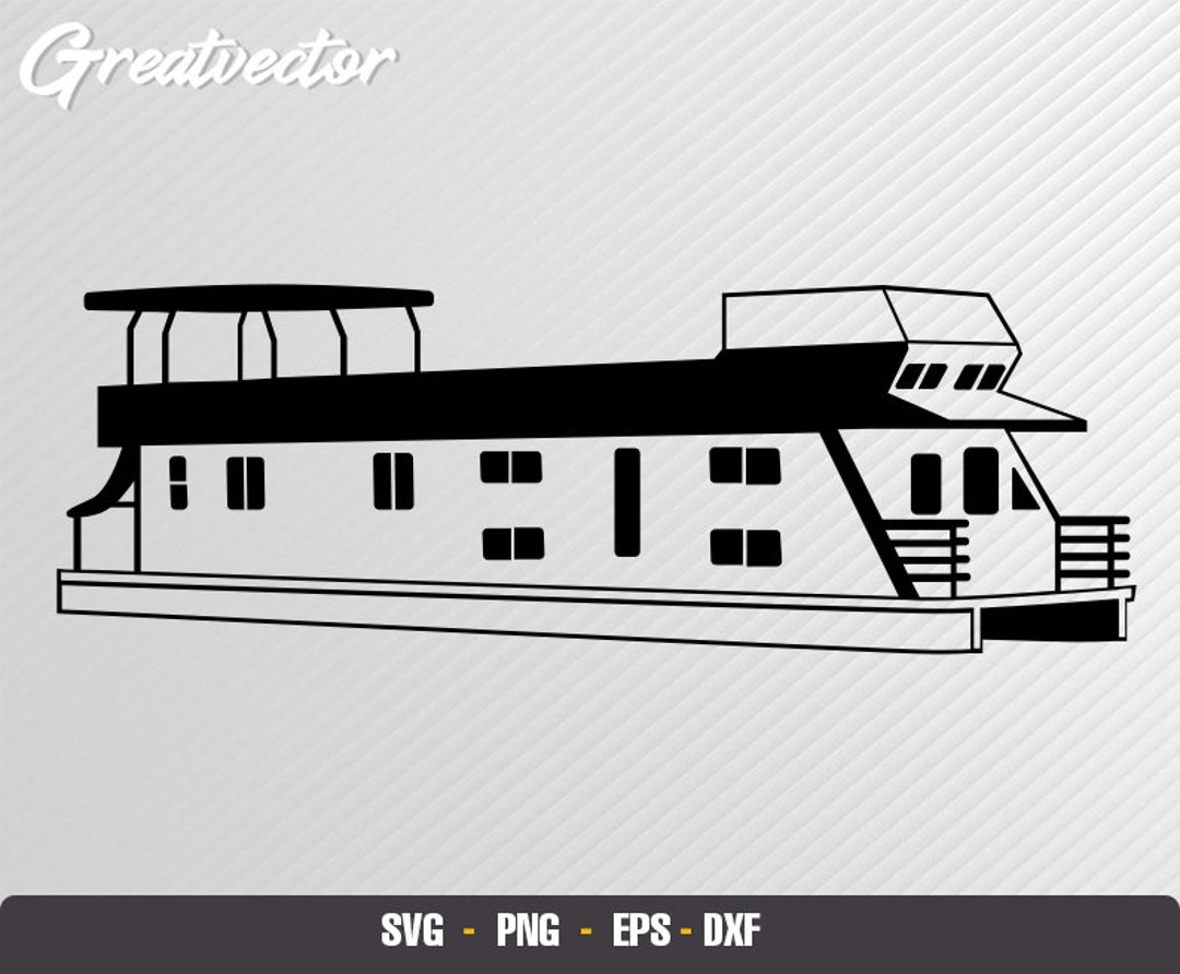 House Boat L EPS - SVG - PNG - Dxf L Vector Art - Etsy