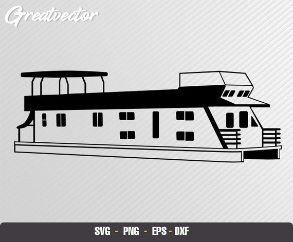 House Boat L EPS SVG PNG Dxf L Vector Art - Etsy