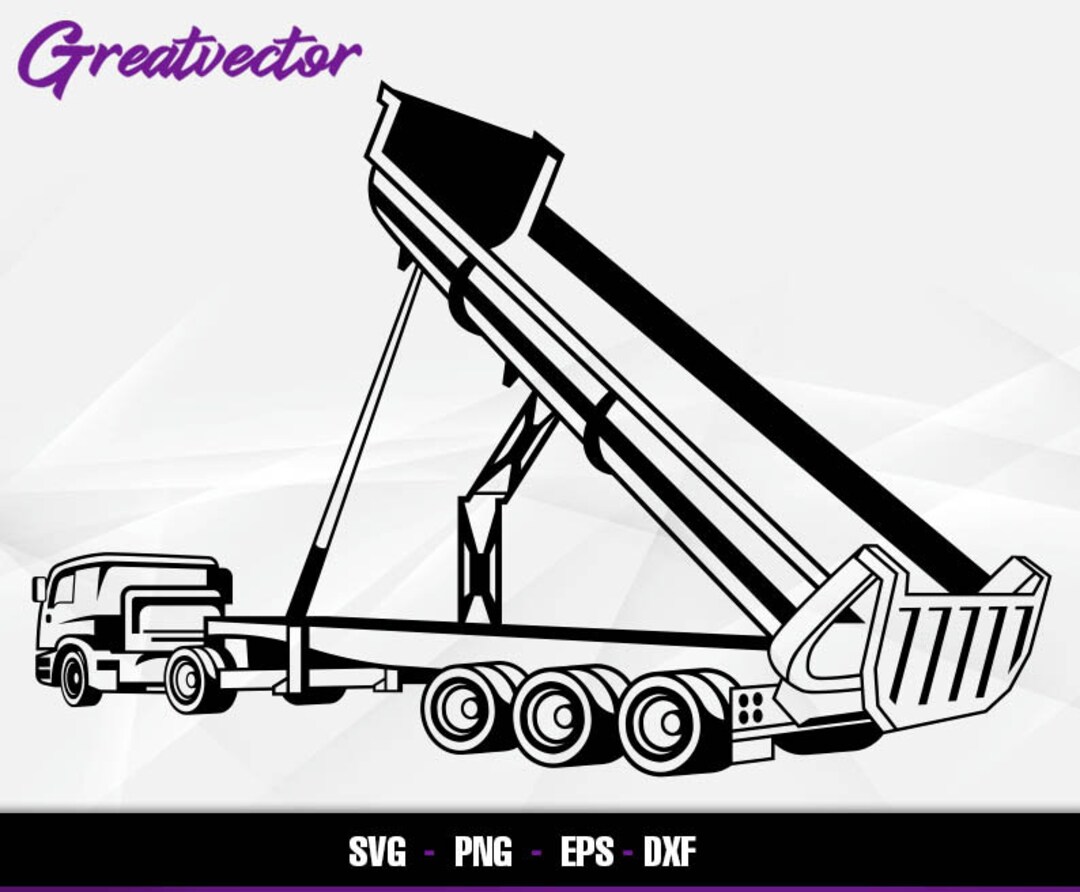 Tipper Truck - Semi-trailer End Tipper L EPS - SVG - PNG - Dxf L Vector ...