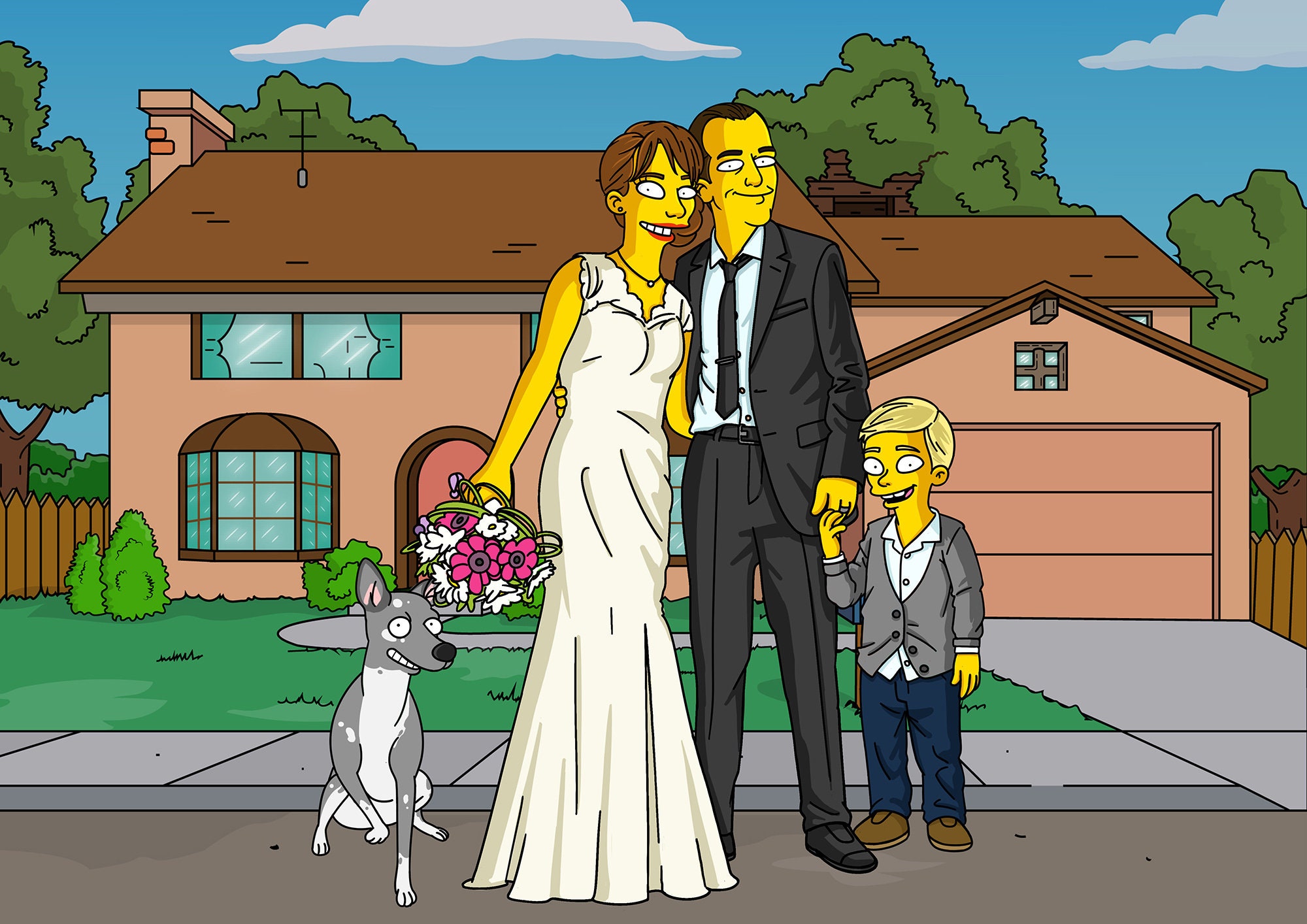 Custom Wedding Anniversary Portrait Simpsons Couple Portrait - Etsy