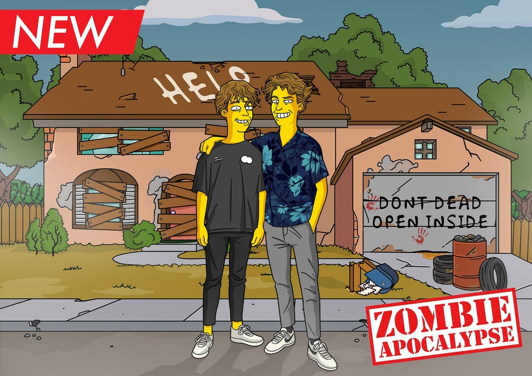Zombie Apocalypse, the Walking Dead, Custom Simpsons Family Portrait ...