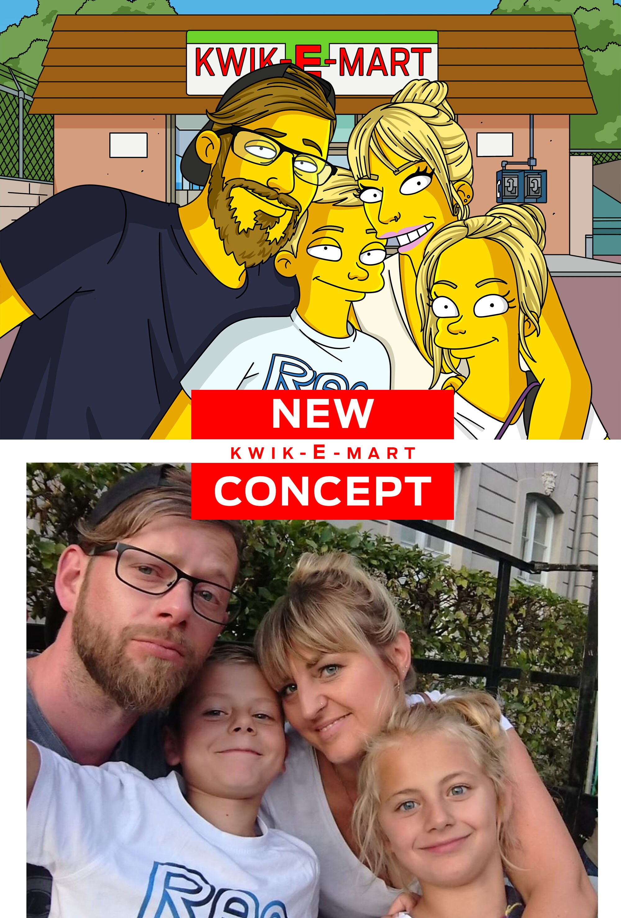 Kwik E Mart Custom Simpsons Family Portrait from Photo | Etsy