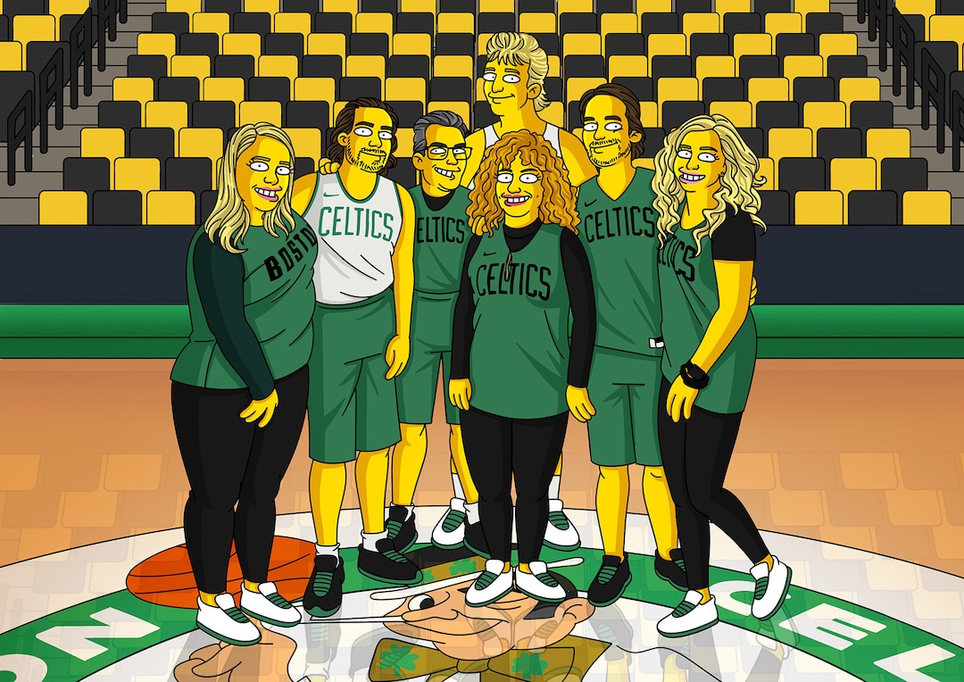 Your Team Basketball Court Background, Custom Simpsons Portrait From ...