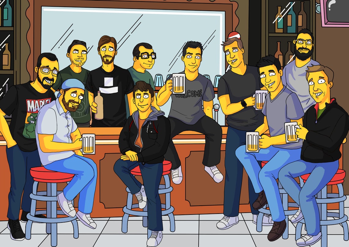 The Moe's Bar Background Crowded Bar Scene Custom | Etsy