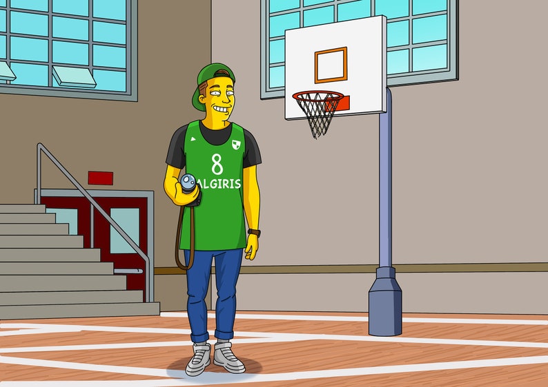 Your Team Basketball Court Background Custom Simpsons - Etsy