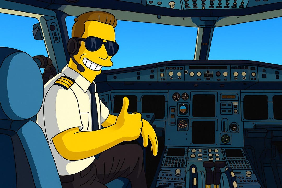 Custom Simpsons Airline Pilot Portrait From Photo, Yellow Cartoon ...