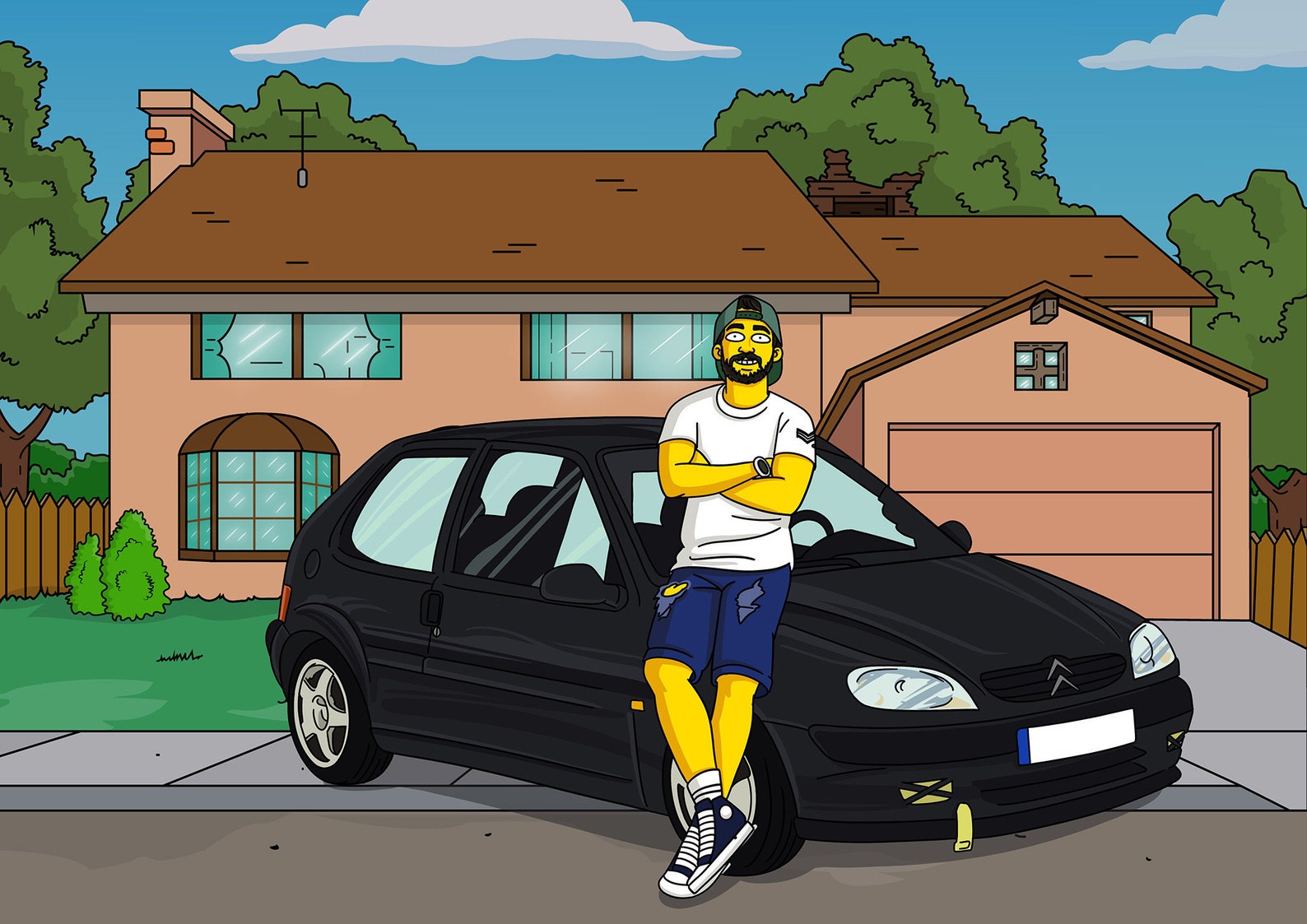 Your Car in the Simpsons House Background Custom Simpsons | Etsy