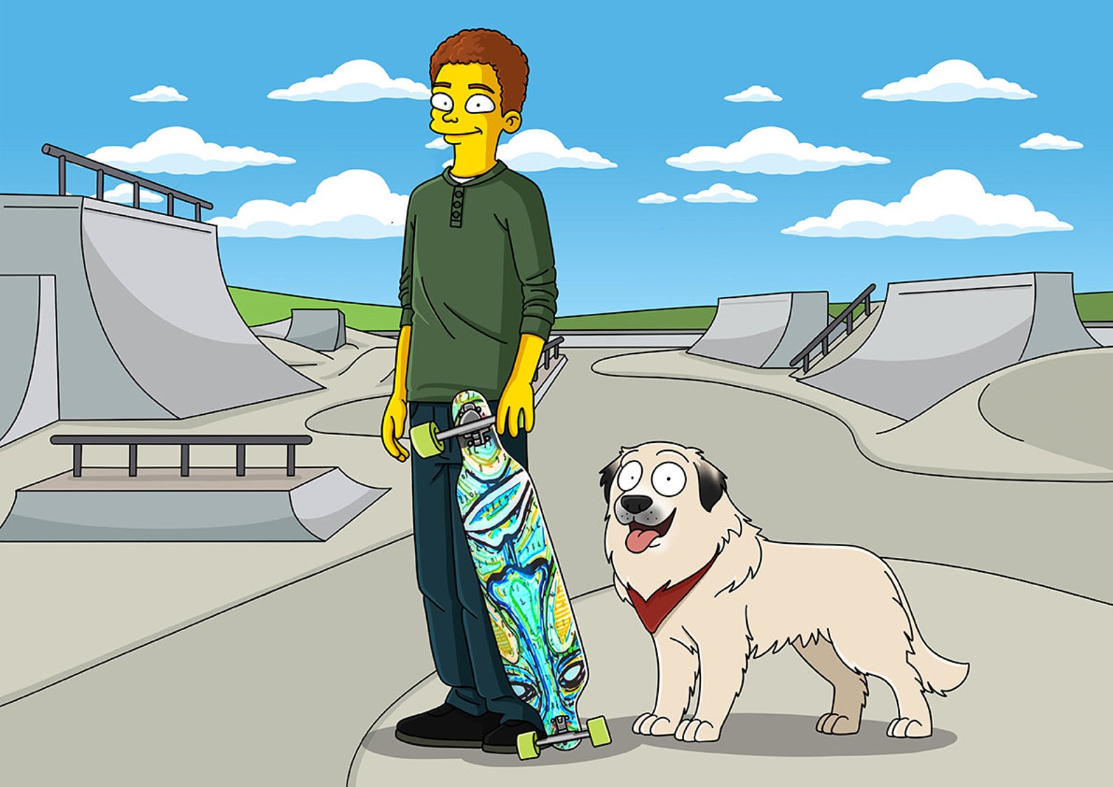 Skate Park Background Skateboard Custom Simpsons Family - Etsy