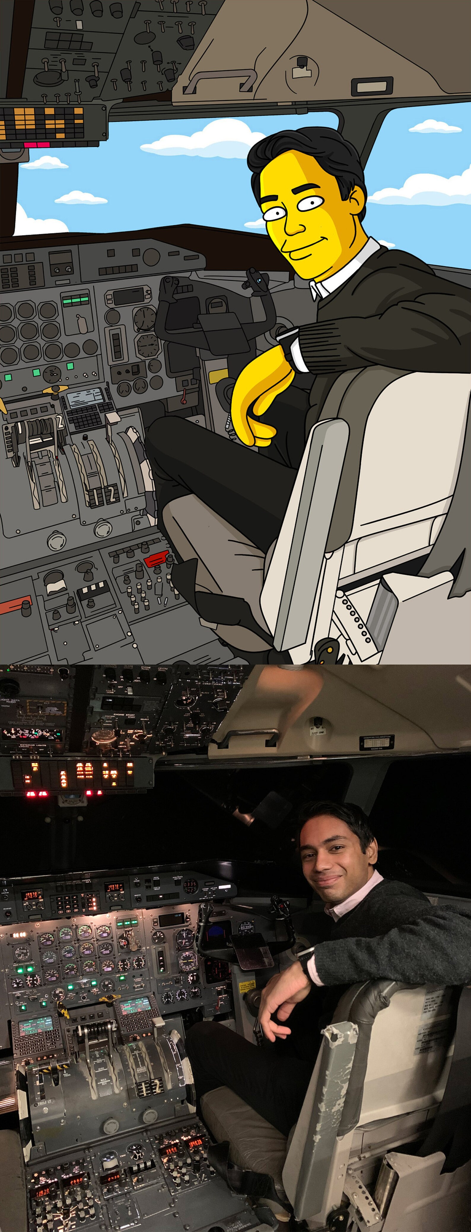 Custom Simpsons Airline Pilot Portrait From Photo Yellow - Etsy