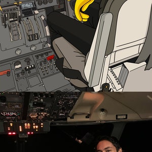 Custom Simpsons Airline Pilot Portrait From Photo, Yellow Cartoon ...